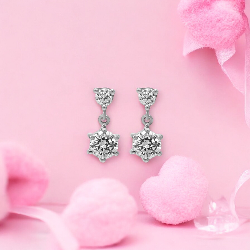 Classy Drop Earrings with Dazzling Stones – Sterluv