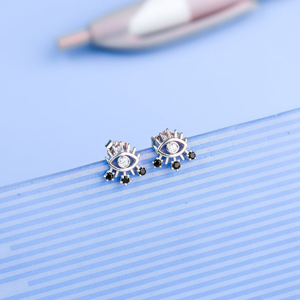 Mystic Blue Eye Stud Earrings – sterluv.in